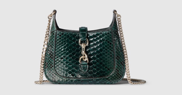 Gucci Jackie Notte mini python bag in Green Precious Skins | GUCCI® SI