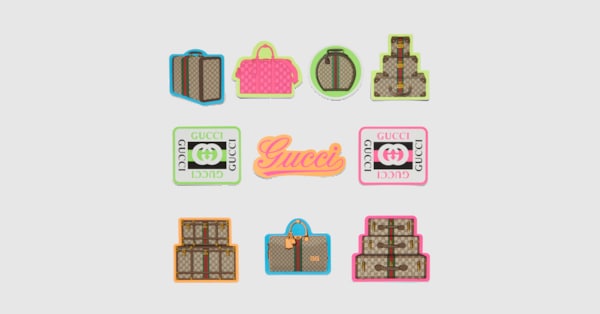 Gucci Valigeria luggage stickers in multicolor | GUCCI® US