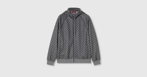 GG neoprene zip jacket in grey and black | GUCCI® UK