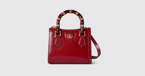 Gucci Diana mini python tote bag in Bordeaux Precious Skins | GUCCI® SI