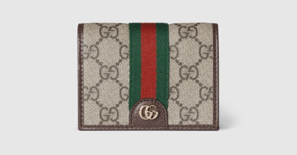 Ophidia small wallet in beige and brown GG Supreme | GUCCI® US