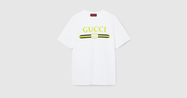 プリント コットンジャージー Tシャツホワイト | GUCCI公式