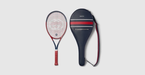 Gucci x HEAD tennis racket in dark blue and red | GUCCI® US