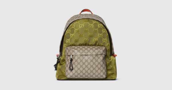 Gucci Match medium GG backpack in dark green GG nylon | GUCCI® US