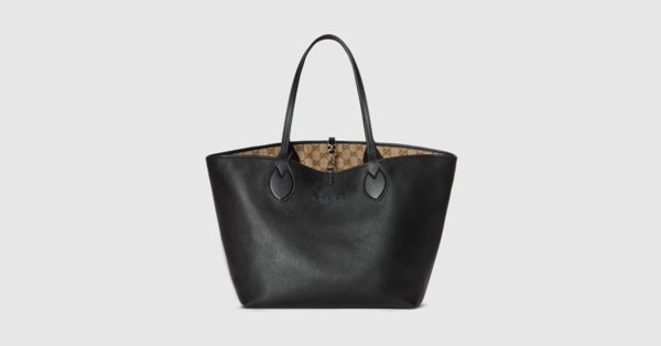 Gucci Totissima large reversible tote bag in black leather | GUCCI® US