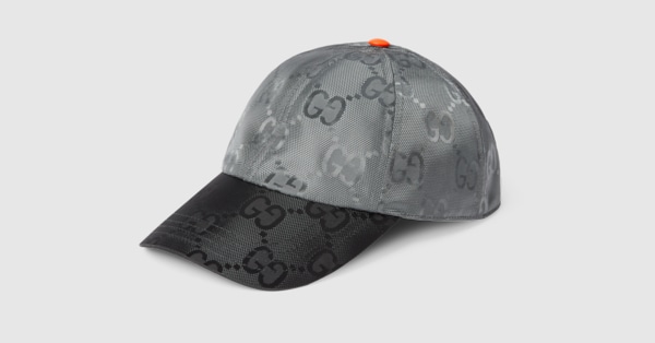 Gucci Match baseball cap in grey and black GG nylon | GUCCI® NL