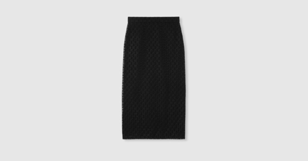 GG macramé skirt in black | GUCCI® US