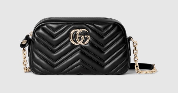 Camera bag GG Marmont misura piccola in pelle nera | GUCCI® IT