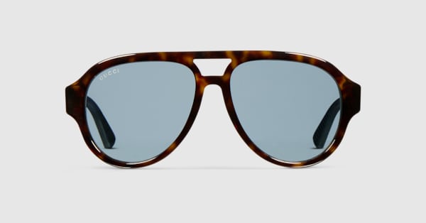 Pilot sunglasses in brown tortoiseshell | GUCCI® US