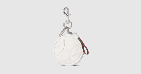 Tennis ball-shaped coin wallet in white soft GG Supreme | GUCCI® US