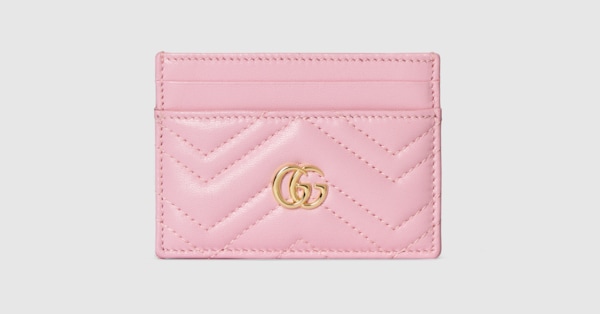 GG Marmont card case in light pink leather | GUCCI® SE