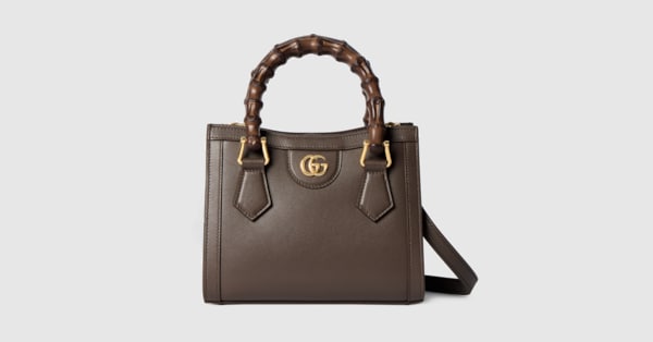Gucci Diana small tote bag in dark taupe leather | GUCCI® NZ