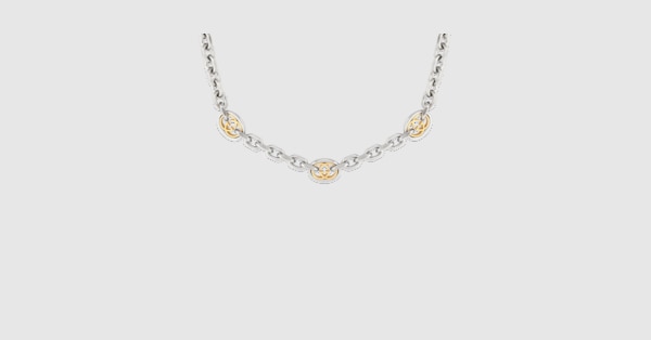 Collier chaîne Gucci Interlocking en laiton palladié | GUCCI® FR