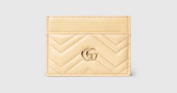 GG Marmont card case in light yellow leather | GUCCI® CH