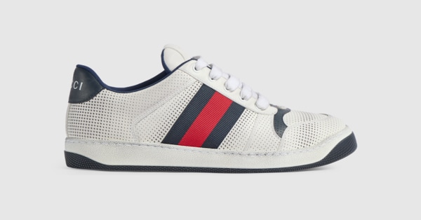 Men's Screener sneaker in white leather | GUCCI® NL