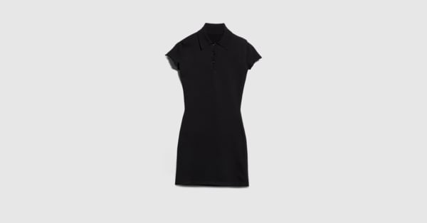 Fine stretch silk dress in black | GUCCI® US