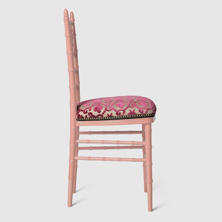 Silla Chiavari de Jacquard con GG en jacquard con GG rosa y fucsia ...