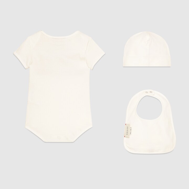 White Cotton Baby Gucci Logo Gift Set | GUCCI® US