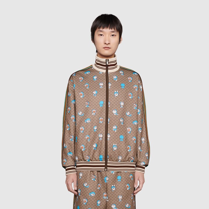 Beige Doraemon x Gucci GG zip-up jacket | GUCCI® US