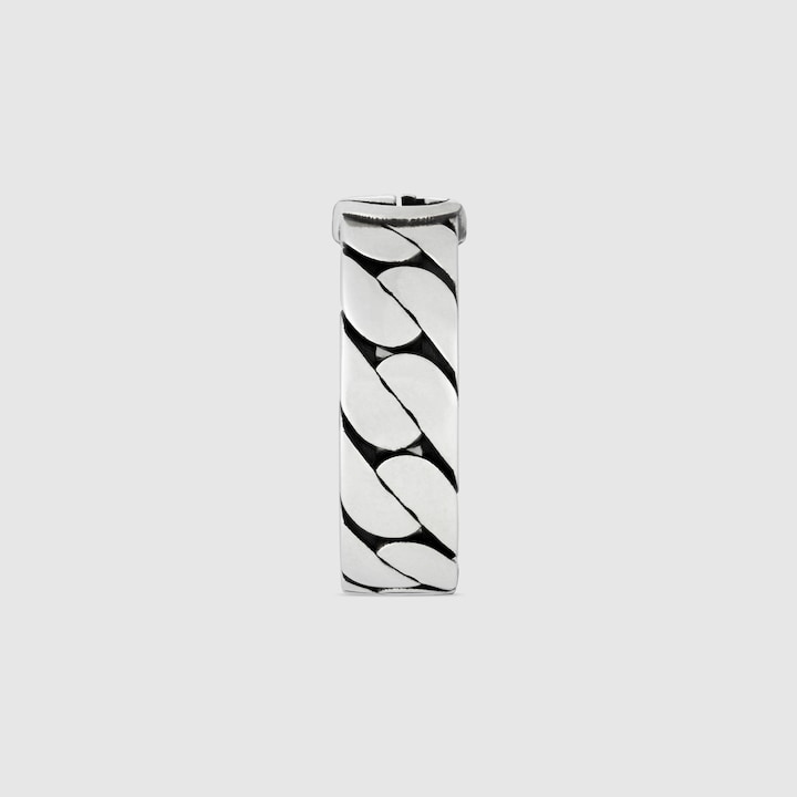 Wide ring with Interlocking G in 925 sterling silver | GUCCI® NL