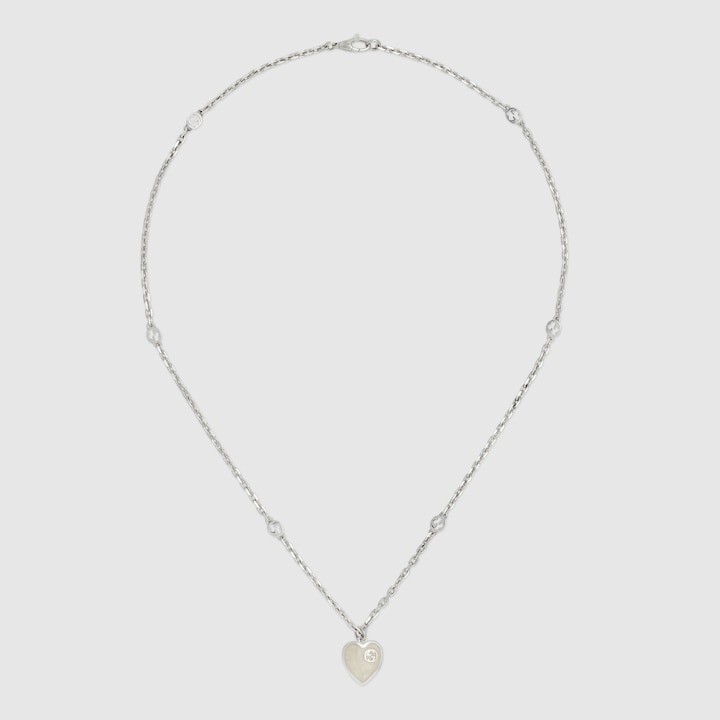 Gucci Heart necklace with Interlocking G in 925 sterling silver | GUCCI® US