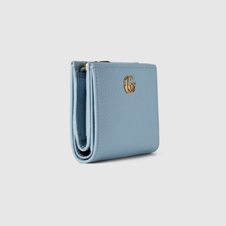GG Marmont wallet in light blue leather | GUCCI® Australia
