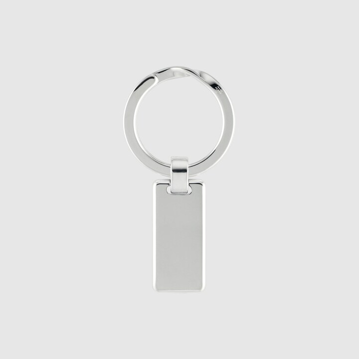 Gucci Signature GG engraved keyring in 941 sterling silver | GUCCI® US