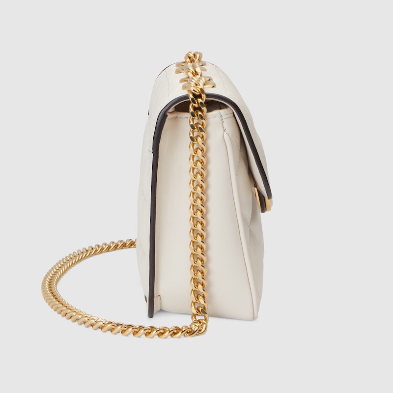 Gucci Deco mini shoulder bag in white leather | GUCCI® BE