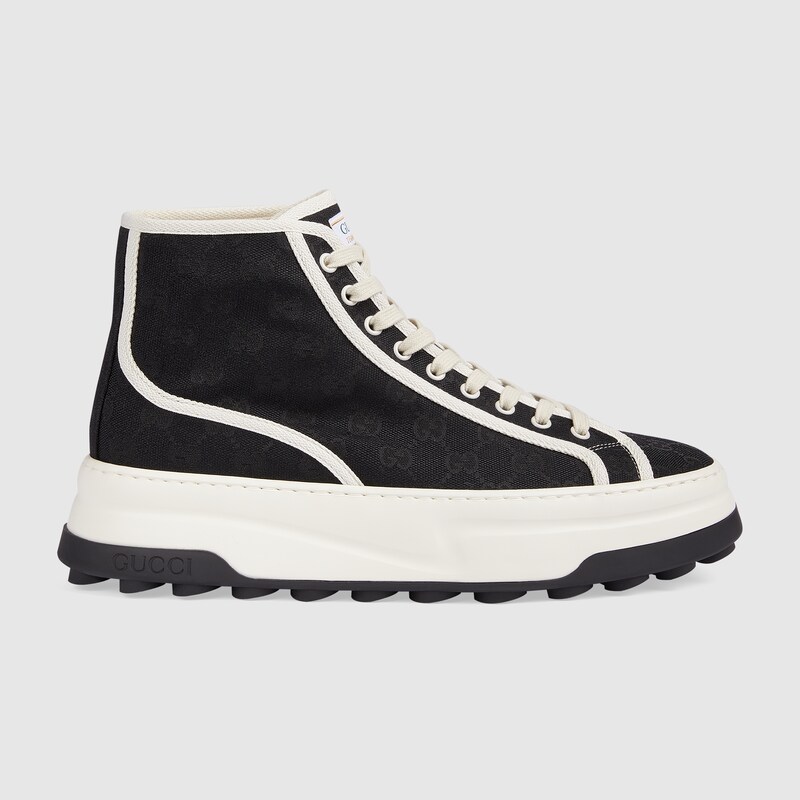 Men's GG high top sneaker in black GG canvas | GUCCI® SG
