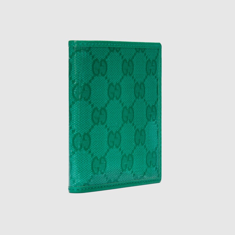 GG Crystal bi-fold wallet in green GG Crystal canvas | GUCCI® TH