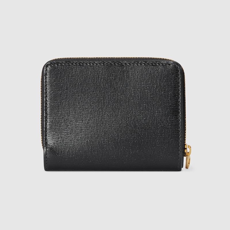 Mini wallet with Gucci script in black leather | GUCCI® Australia
