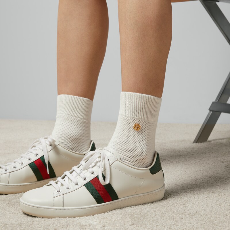 インターロッキングG コットンブレンド ソックスホワイト | GUCCI® JP