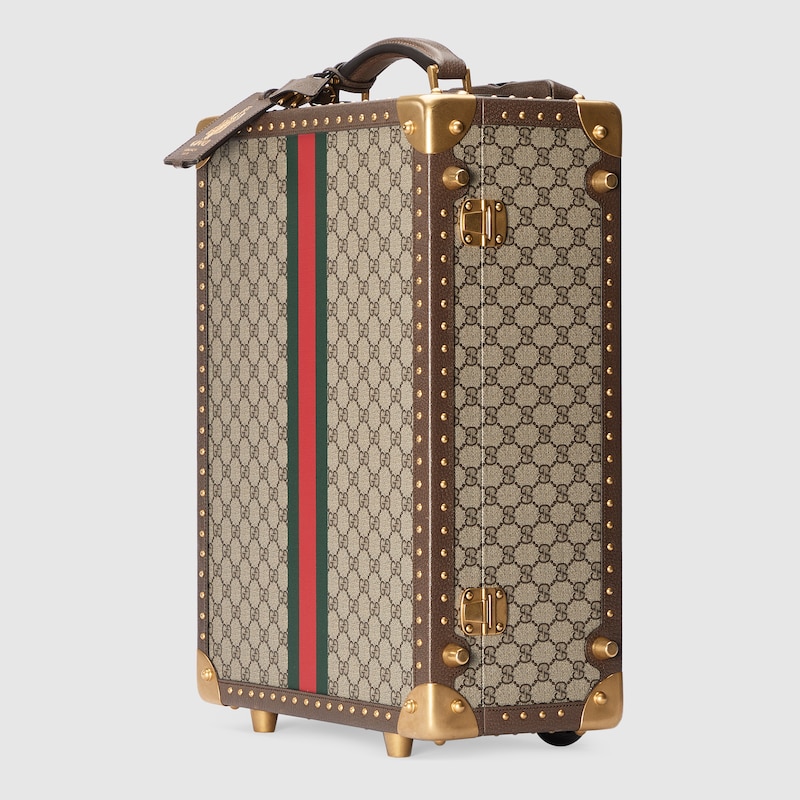 Gucci Savoy trunk carry-on in beige and ebony Supreme | GUCCI® Australia