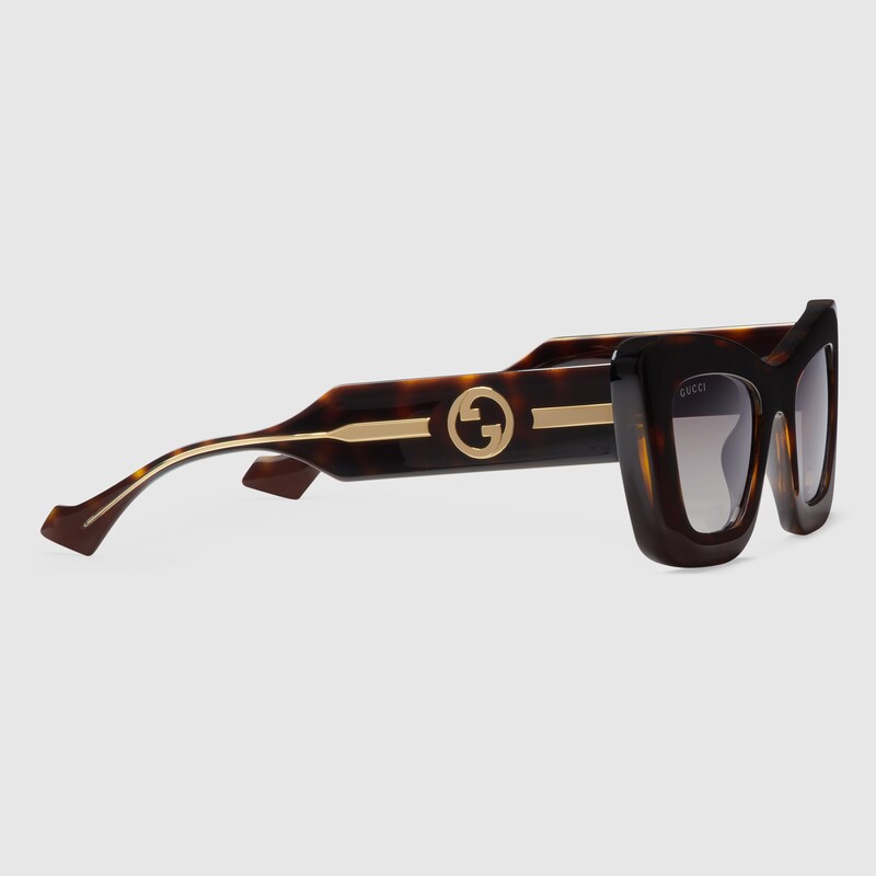 Cat-eye frame sunglasses in tortoiseshell | GUCCI® US