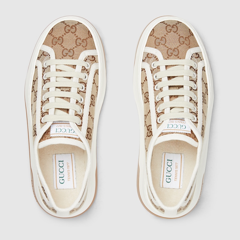 Women's GG trainer in beige and ebony Original GG | GUCCI® TR