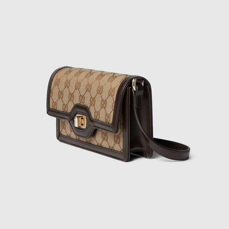 Gucci Luce mini shoulder bag in beige and ebony canvas | GUCCI® Canada