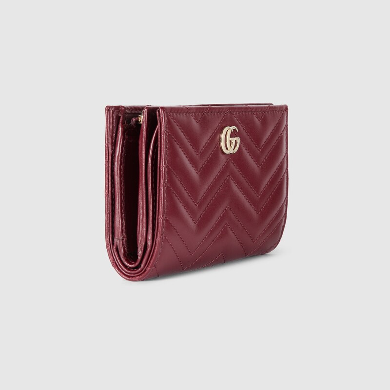 GG Marmont wallet in Rosso Ancora red leather | GUCCI® UK