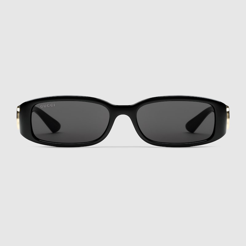 Rectangular frame sunglasses in black | GUCCI® US