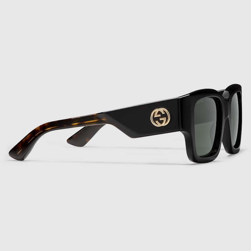 Square frame sunglasses in black | GUCCI® US