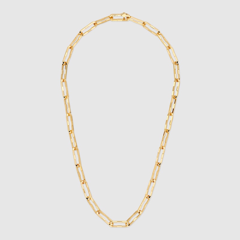 Gucci Link to Love wide chain necklace in 18k yellow gold | GUCCI® US