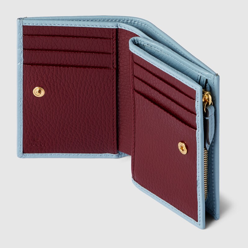GG Marmont wallet in light blue leather | GUCCI® Australia