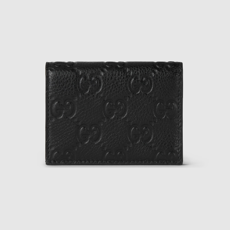 GG Emblem small wallet in black leather | GUCCI® US