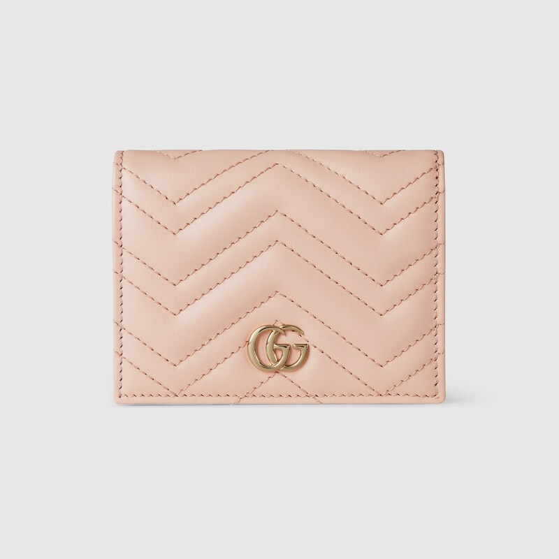 GG Marmont card case wallet in light pink leather | GUCCI® Australia