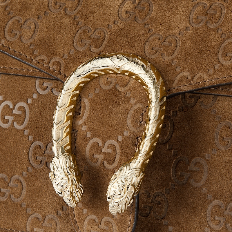 Dionysus medium shoulder bag in brown GG suede | GUCCI® Australia