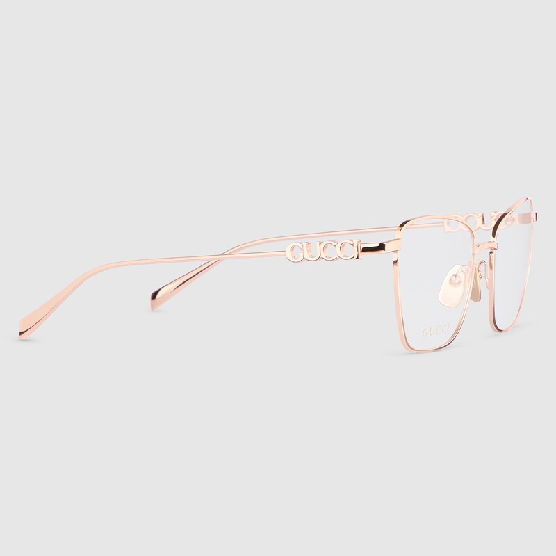 Butterfly optical frame in pink gold-toned | GUCCI® US