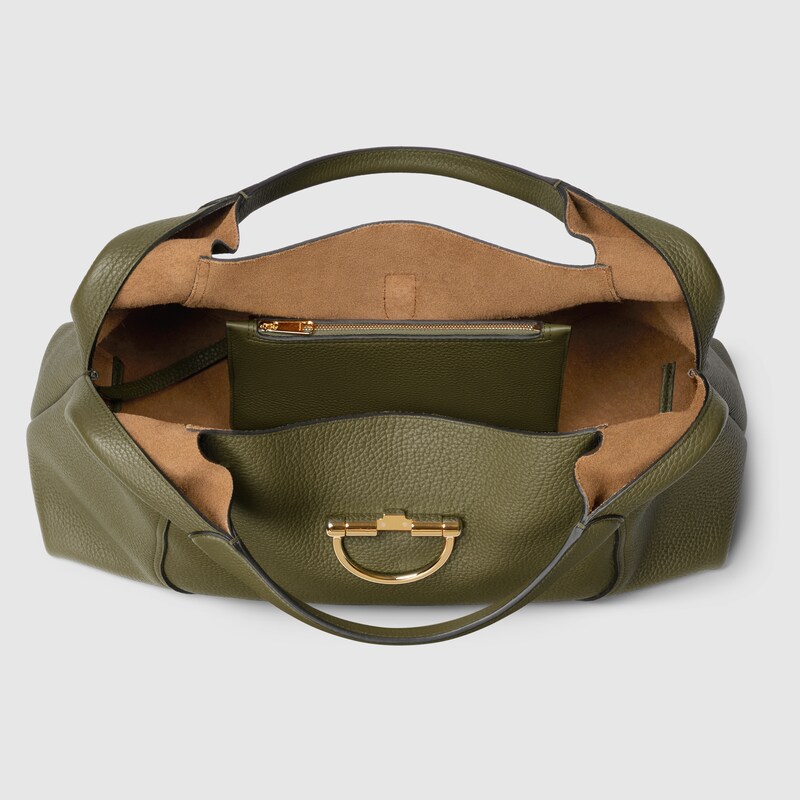 Gucci Softbit maxi shoulder bag in dark green leather | GUCCI® AE