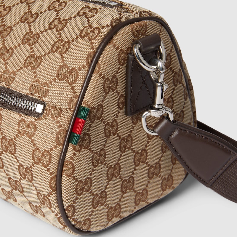 GG canvas small cylinder bag in beige and brown GG canvas | GUCCI ...