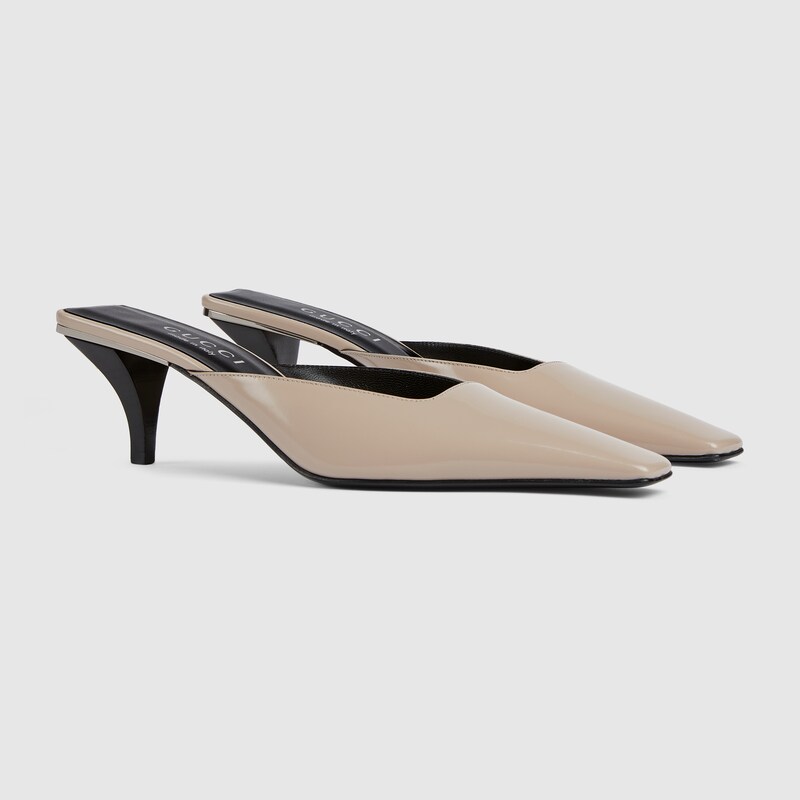 รองเท้า Women's mule inหนังสีข้าวโอ๊ต | GUCCI® TH