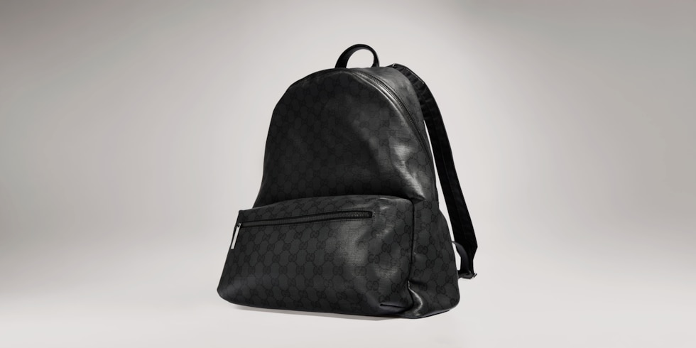 Gucci Essence Classic medium backpack in black GG canvas | GUCCI® NZ