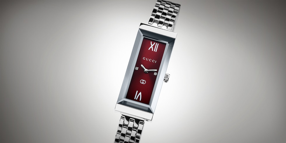G-Frame watch, 14x34mm in steel | GUCCI® US